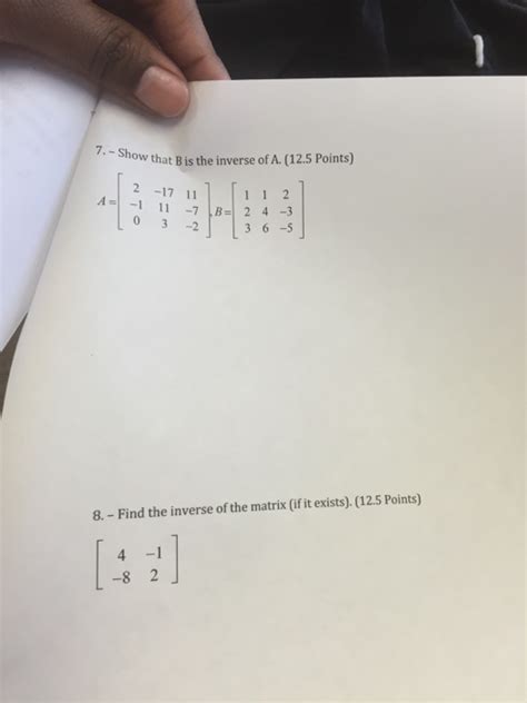 Show That B Is The Inverse Of A In Matrix 2 2