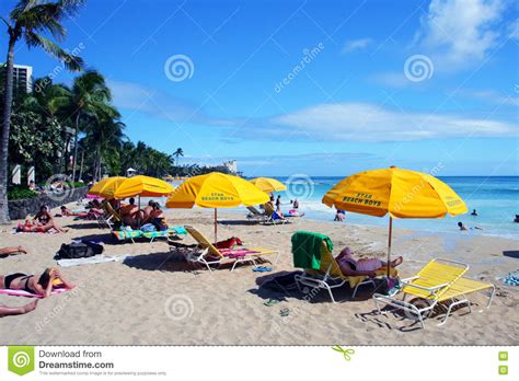 Stock Image Of Waikiki Beach Honolulu Oahu Hawaii Editorial Image Image Of Recreation