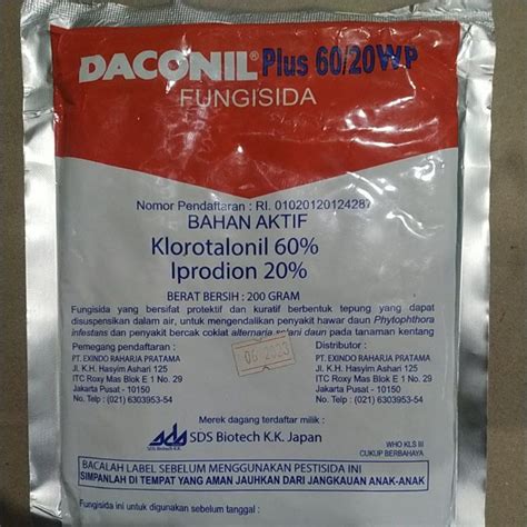 Jual Fungisida Daconil Plus 60 20 Wp Kemasan 200grm Shopee Indonesia