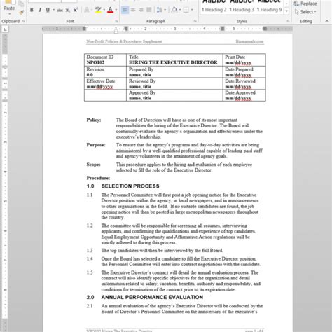 Non Profit Policies And Procedures Manual Bizmanualz