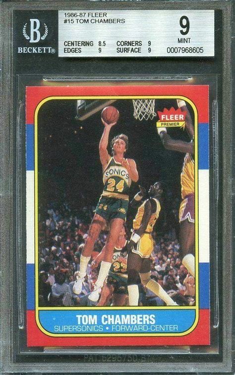 Amazon 1986 87 Fleer 15 TOM CHAMBERS Seattle Supersonics Rookie