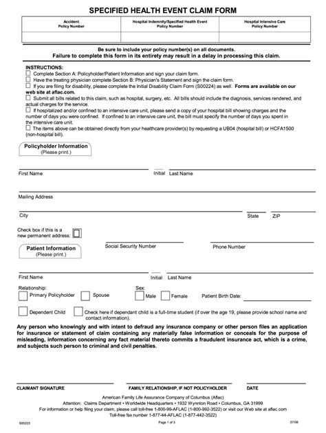 Form Aflac S Fill Online Printable Fillable Blank Pdffiller