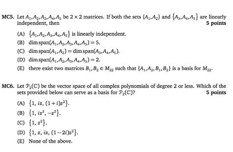 solved mc5 let a1 a2 a3 a4 a5 be 2 x 2 matrices if both