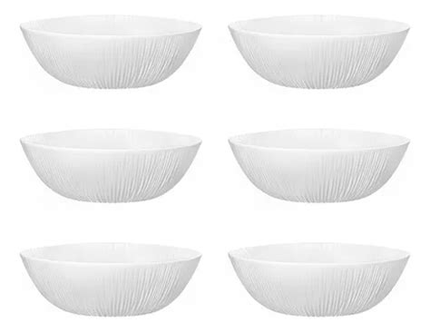 Set X Plato Hondo Opal Vidrio Blanco Templado Cm Mercadolibre