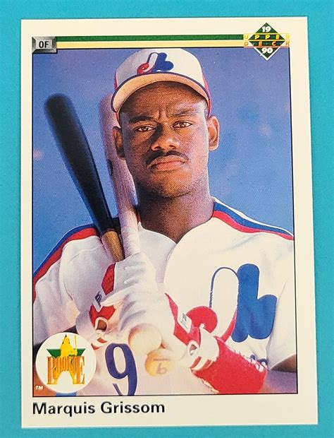 1990 Upper Deck RC 9 Marquis Grissom Montreal Expos Baseball Card B3