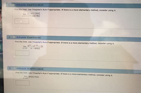 Solved Find The Limit Use L Hospital S Rule If Appropriate Chegg