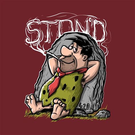 A Cartoon Character Sitting In Front Of A Stone