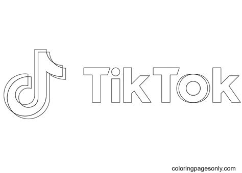 Tik Tok Logo Coloring Sheet