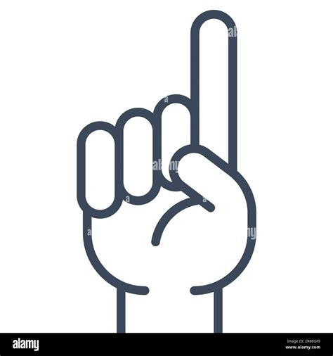 Hand With Index Finger Icon Flat Vector Illustration Stock Vector