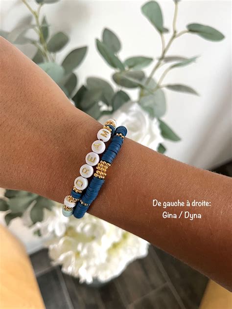 Bracelet En Perles Heishi Pour Femme Personnalisable Mod Le Etsy France
