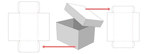 Diseño de plantilla troquelada de caja y tapa Vector Premium