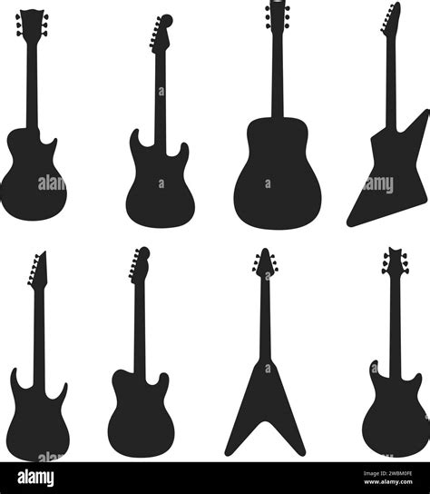 Black Flat Guitars Collection Acoustic And Electric Guitar Musical
