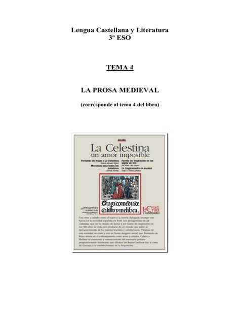 Lengua Castellana Y Literatura Eso Tema