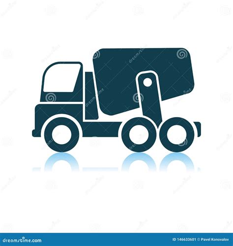 Icono Del Cami n Del Mezclador Concreto Ilustración del Vector