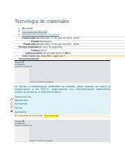 Tecnología de materiales examen semana 4 docx Tecnología de