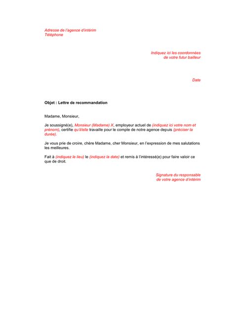 Exemple De Lettre De Recommandation Employeur 21780 The Best Porn Website