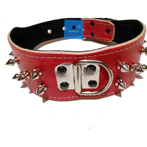 Coleira Couro Pitbull Rottweiler Reforçada Caes Grande Porte Shopee