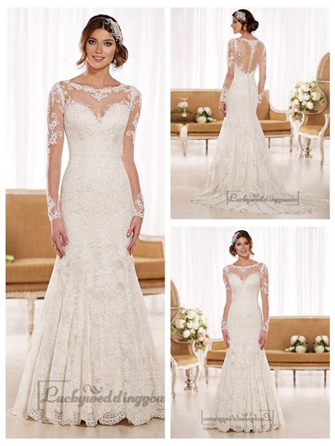 Timeless Vintage Lace Fit And Flare Wedding Dresses With Illusion