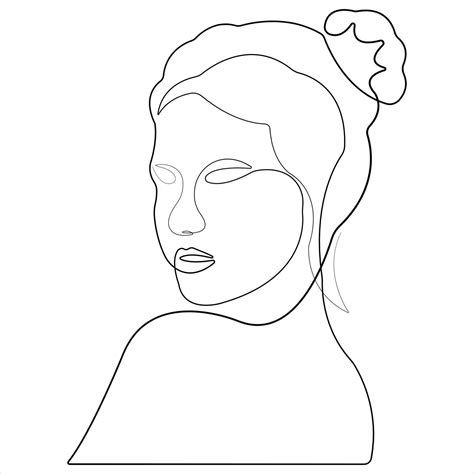 Beauty Woman Body One Line Art Drawing Naked Female Body Outline Vector
