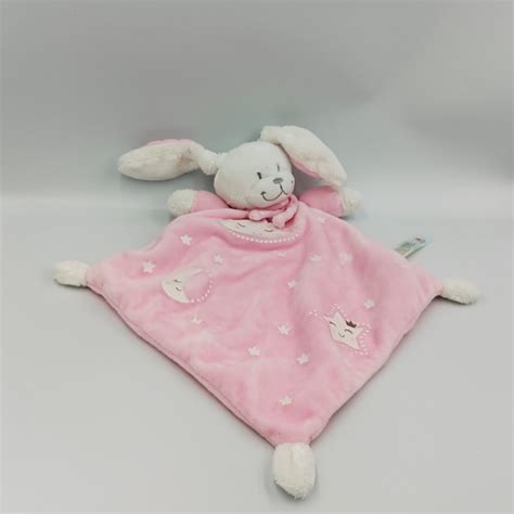 Doudou Plat Luminescent Lapin Rose Blanc Nuage Lune SIMBA TOYS NICOTOY