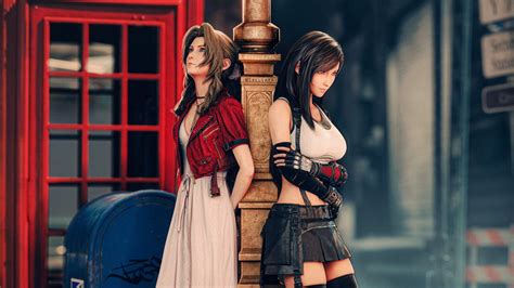 Картинки Sreliata Aerith Gainsborough Tifa Lockhart Women Brunette Final Fantasy Final