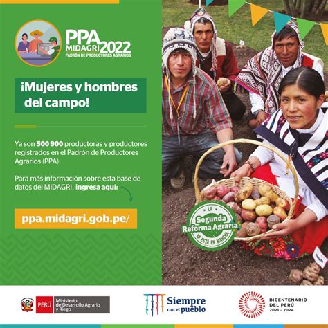MIDAGRI PERÚ on Twitter Mujeres y hombres del campo más de medio