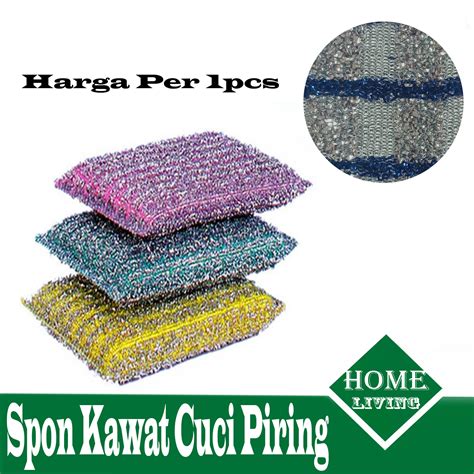 HOKO Spon Kawat Cuci Piring Bentuk KOTAK Harga 1 Pcs Sponge Cuci