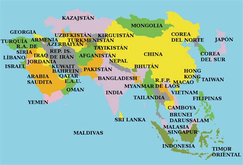 Informaci N E Im Genes Con Mapas De Asia Pol Tico F Sico Y Para Colorear