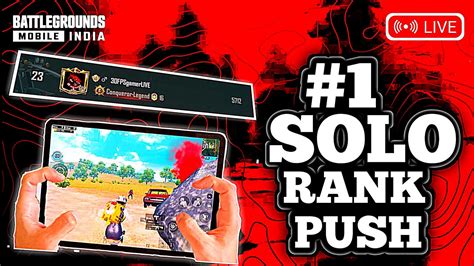 BGMI SOLO TOP 1 INDIA LEADERBOARD RANK PUSH LIVE BGMI SOLO RANK
