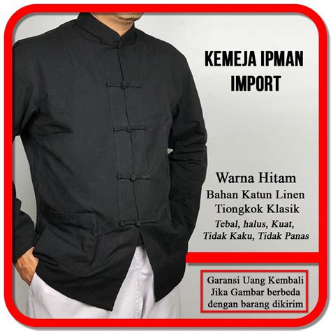 Jual Kemeja Shanghai Pria Cheongsam Ipman Wingchun Tangan Panjang
