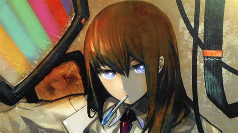 Wallpaper Id 560426 Anime Girls Steinsgate Anime Redhead 1080p Makise Kurisu Free Download