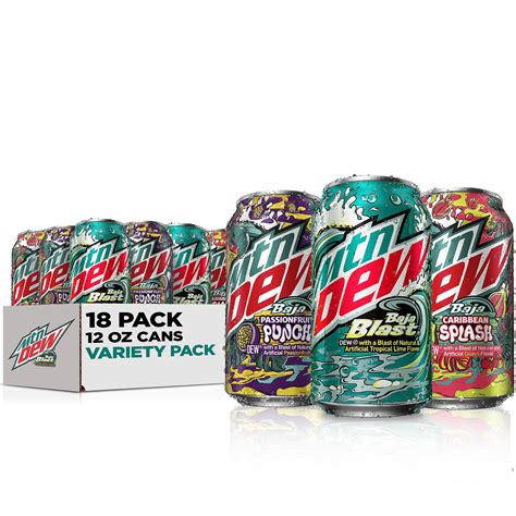Buy Mtn Dew Baja Tropics Flavor Variety Pack Oz Cans Pack
