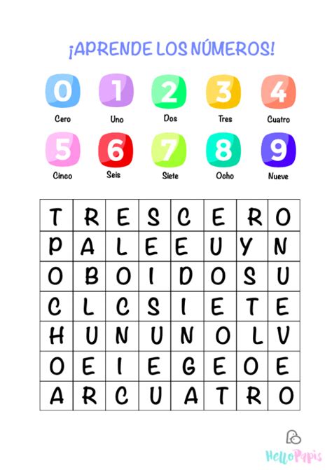 Sopa De Letras De Números Para Imprimir Sopa De Letras Para Ninos