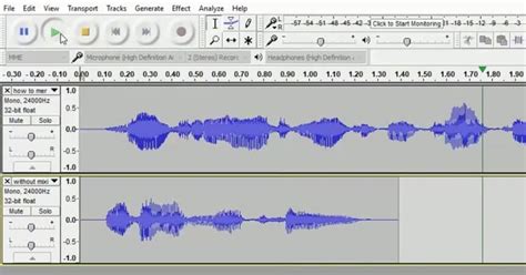 Audacity How To Merge Two Audio Tracks In To One Without Mixing