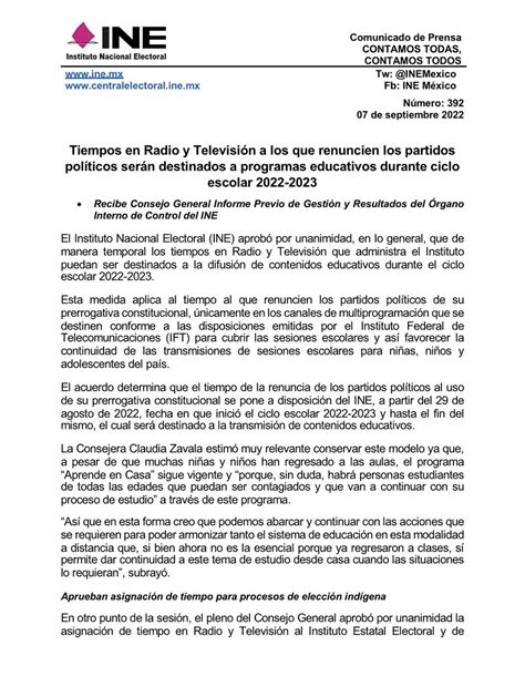 INEMexico on Twitter BoletínINE Tiempos en Radio y Televisión a