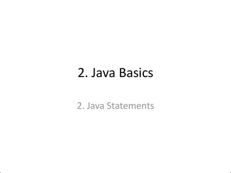 2 Java Basics Java Statements презентация онлайн