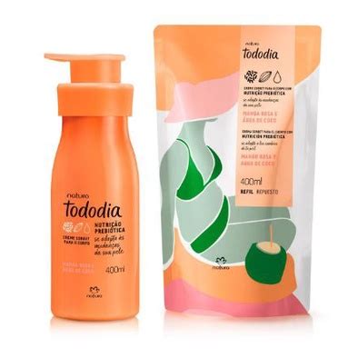 Kit Hidratante Refil Tododia Manga Rosa e Água de Coco Natura 400ml