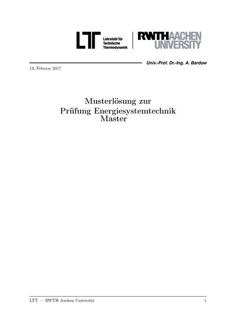 Klausur WS1617 Musterlösug Lernraum Univ Prof Dr Ing A Bardow 13