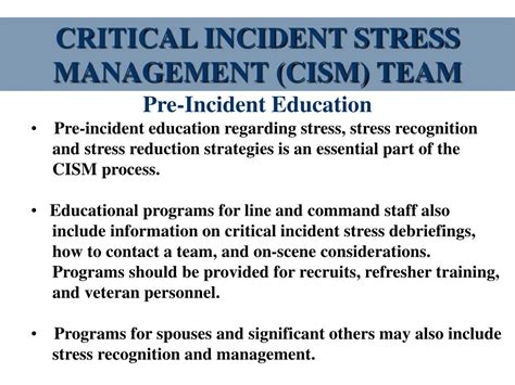 PPT CRITICAL INCIDENT STRESS MANAGEMENT CISM TEAM PowerPoint