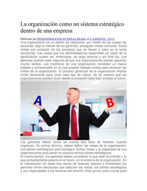 Copia de La organización como un sistema estratégico dentro de una