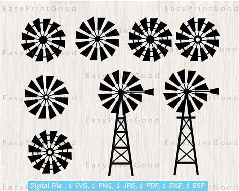 Windmill Svg Farm House Farm Windmill Svg Windmill Clipart Farm Svg