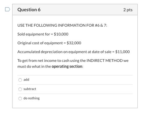 solved question 6 2 pts use the following information for 6