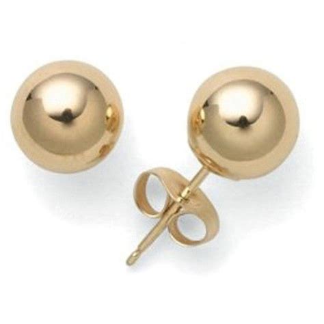 14k Yellow Gold Ball Stud Earrings Pushback 3MM 4MM 5MM 6MM