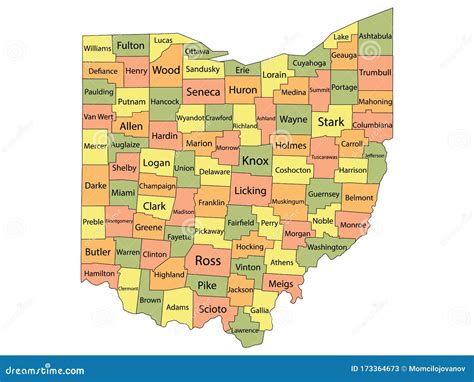 Ohio County Map With Numbers