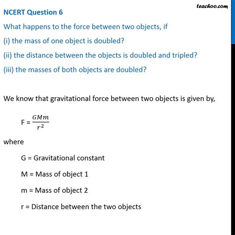 force of gravity between two objects