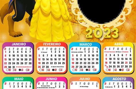 Moldura em PNG Calendário 2023 A Bela e a Fera Imagem Legal