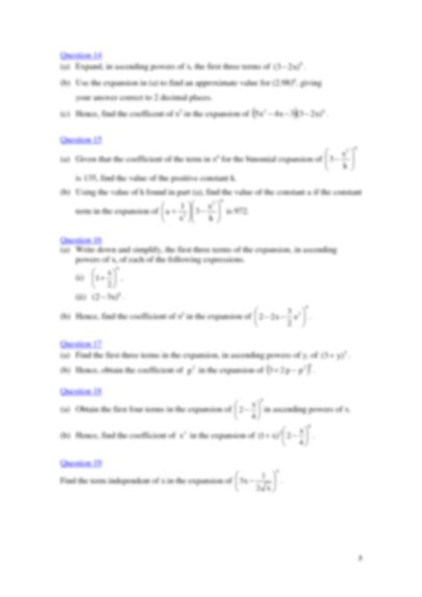 Solution Binomial Theorem For O Levels Additional Mathematics Studypool