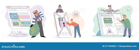 Conjunto Grande De Atividades Do Hacker Computador De Hackeamento