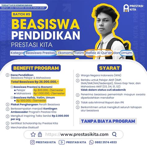 Bagikan Poster Beasiswa Pendidikan Prestasi Kita Batch Prestasi Kita