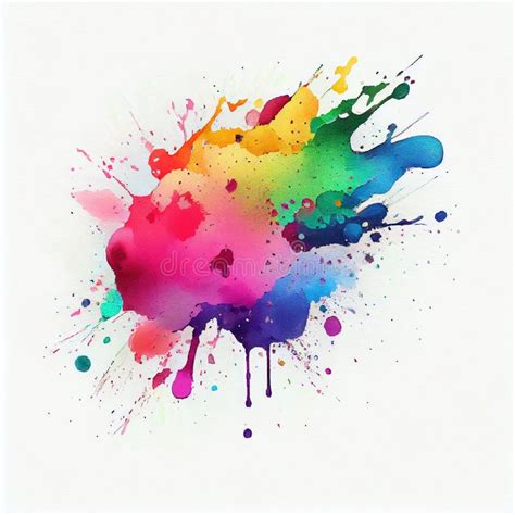 Watercolor Spot Multicolor Paint Splash Generative AI Stock